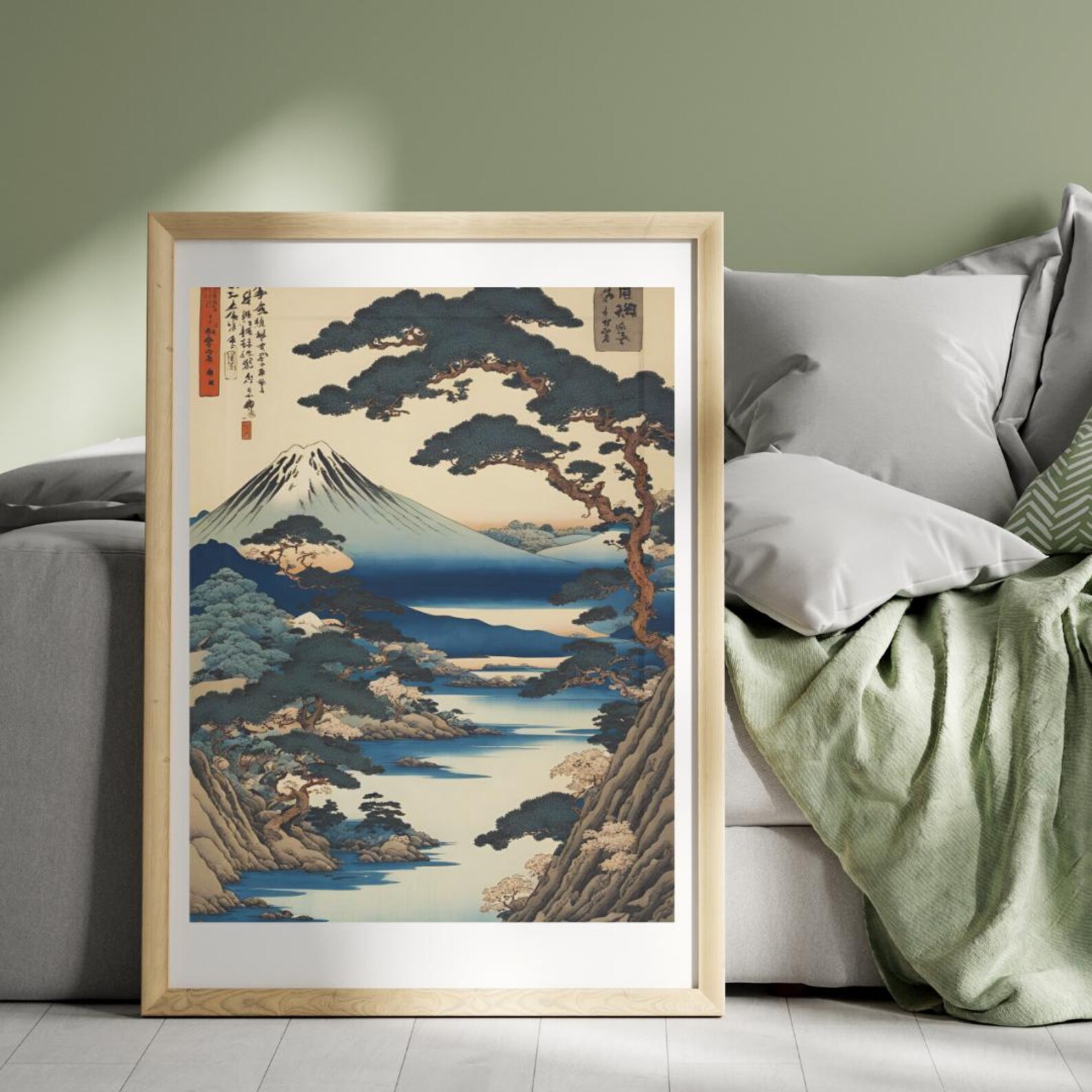 Hokusai Ukiyo-e Japanese Waterfall Wall Art Decor Landscape Poster ...