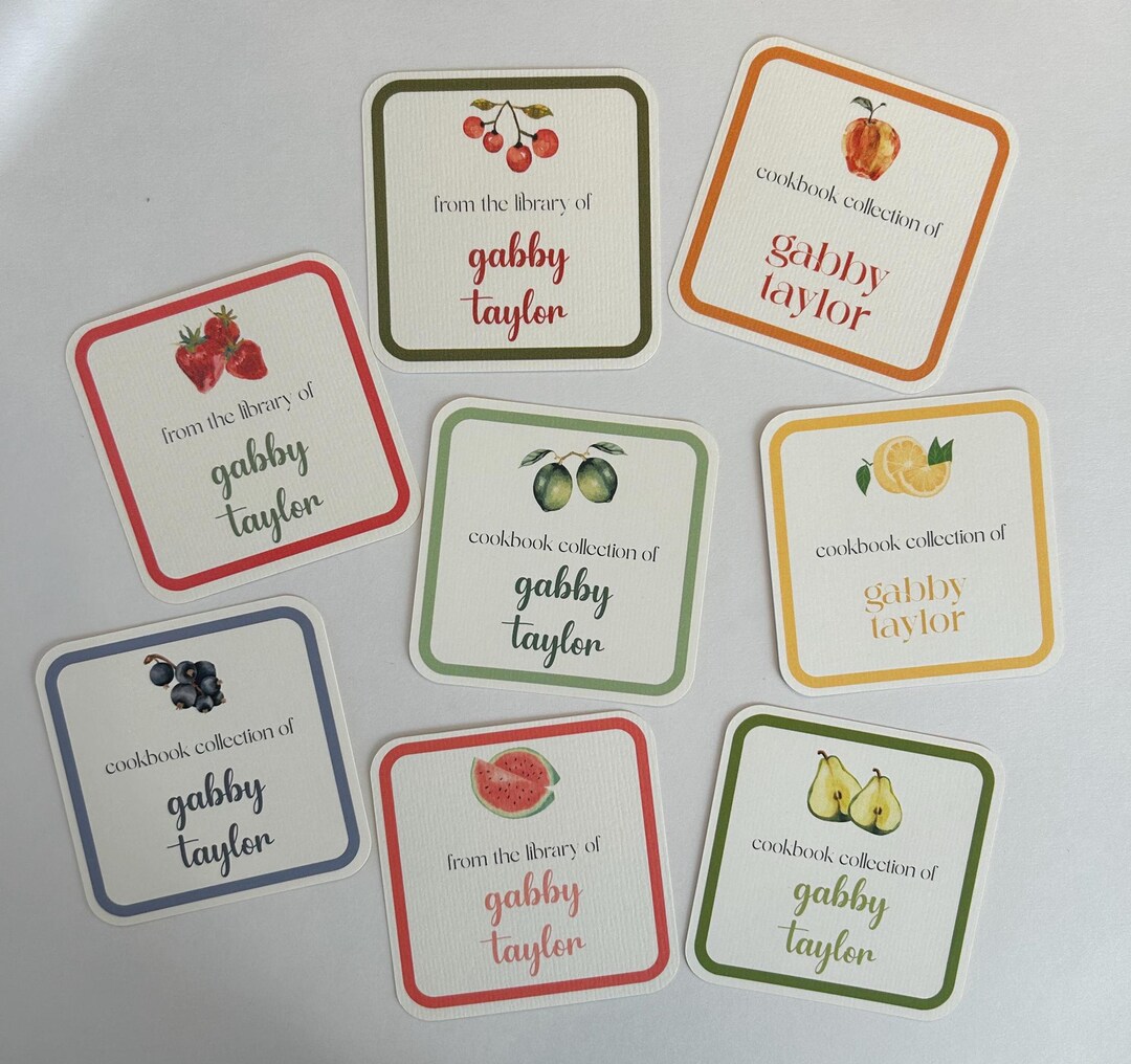 Botanical Fruit Illustrations-custom Cookbook Labels-watercolor Print ...