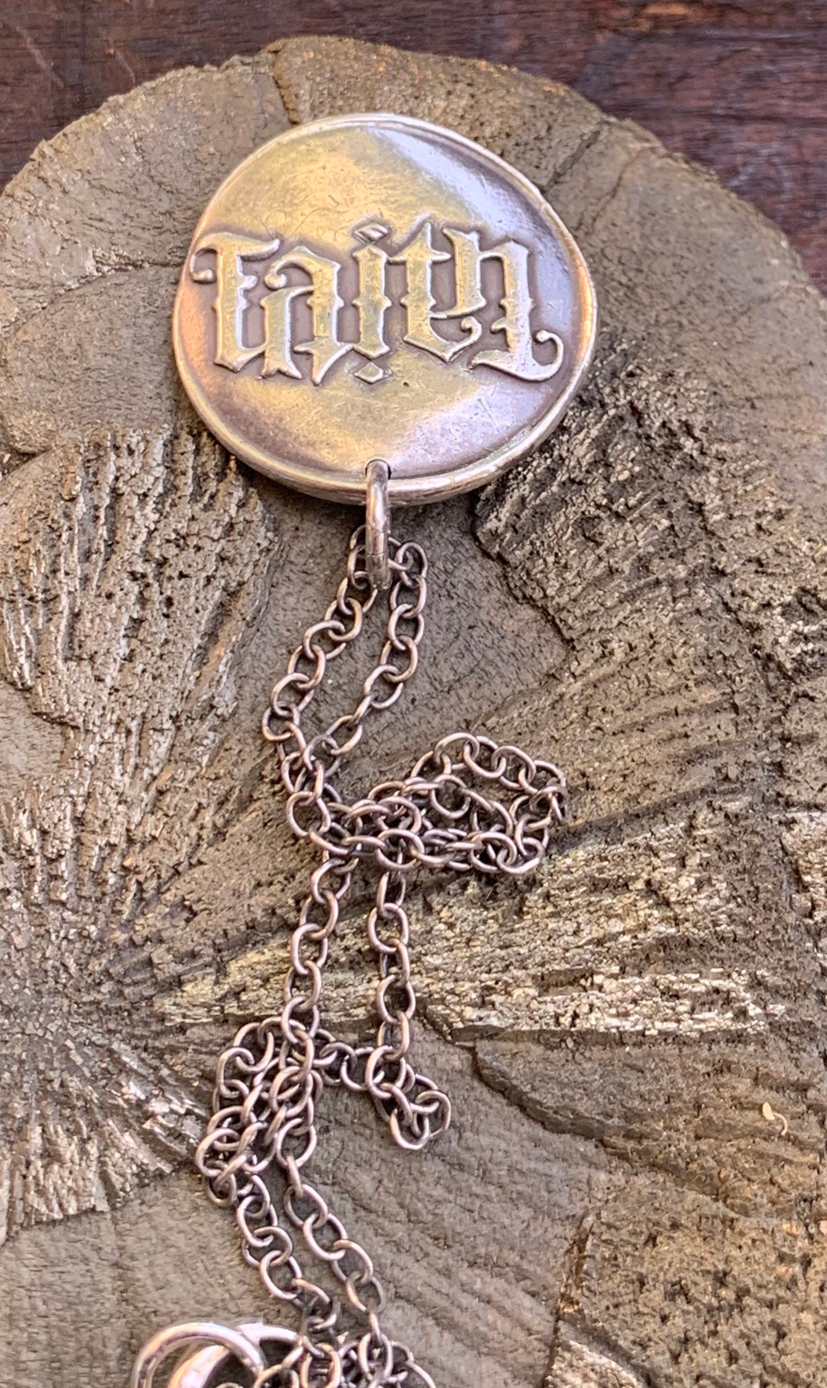 Faith Necklace Pure Silver Faith Inspirational Wax Seal | Etsy
