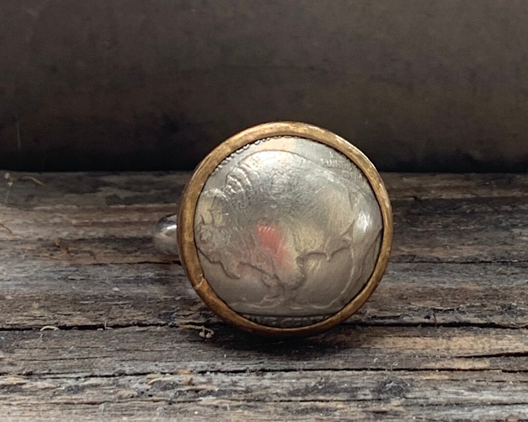 Buffalo Nickel Ring-sterling Silver and Gold Fill Domed Buffalo Nickel ...