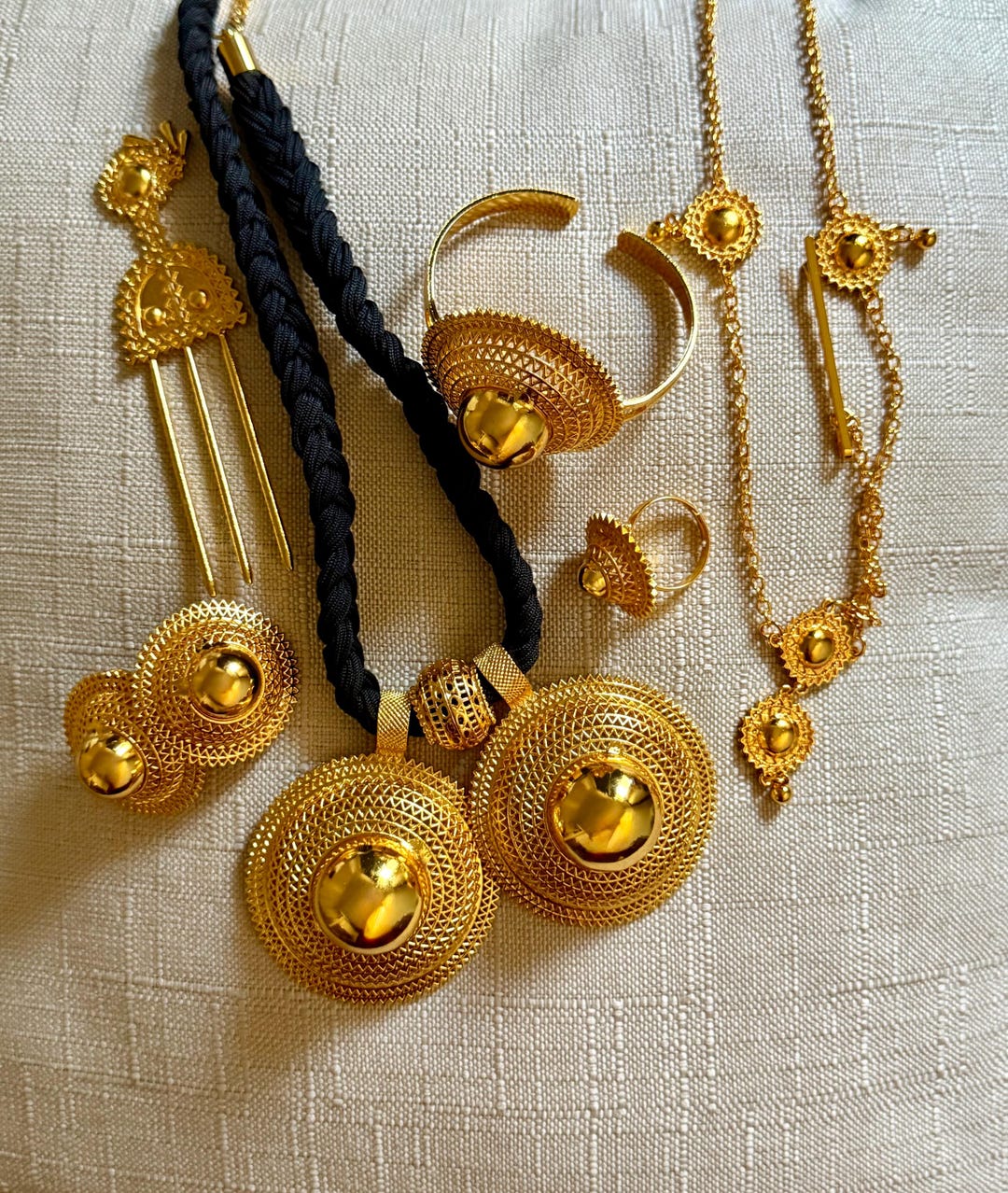 Large Ethiopian/eritrean Habesha Gold Jewelry Set African Gold Rare ...