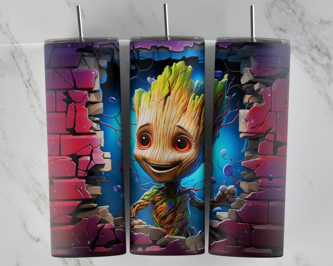 3D Groot Tumbler Design, 3D Groot, 3D Groot Sublimation, 20oz Skinny ...
