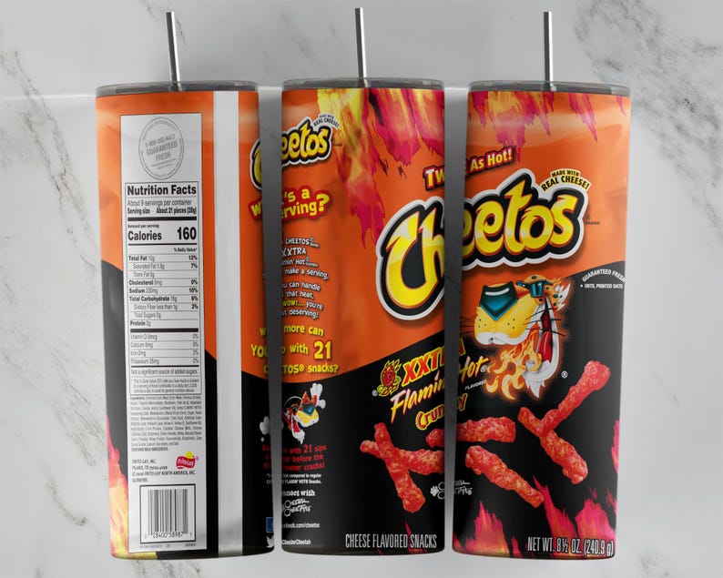 Cheetos Tumbler Design, Cheetos, Cheetos Sublimation, 20oz Skinny ...