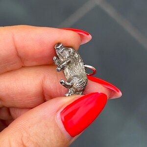 Antique Victorian Silver Puffy Boar Charm - Etsy