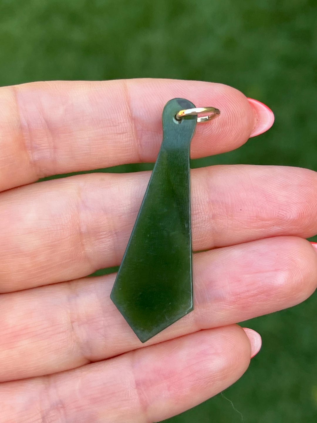 Antique 9CT Gold Nephrite Jade Pendulum Pendant - Etsy