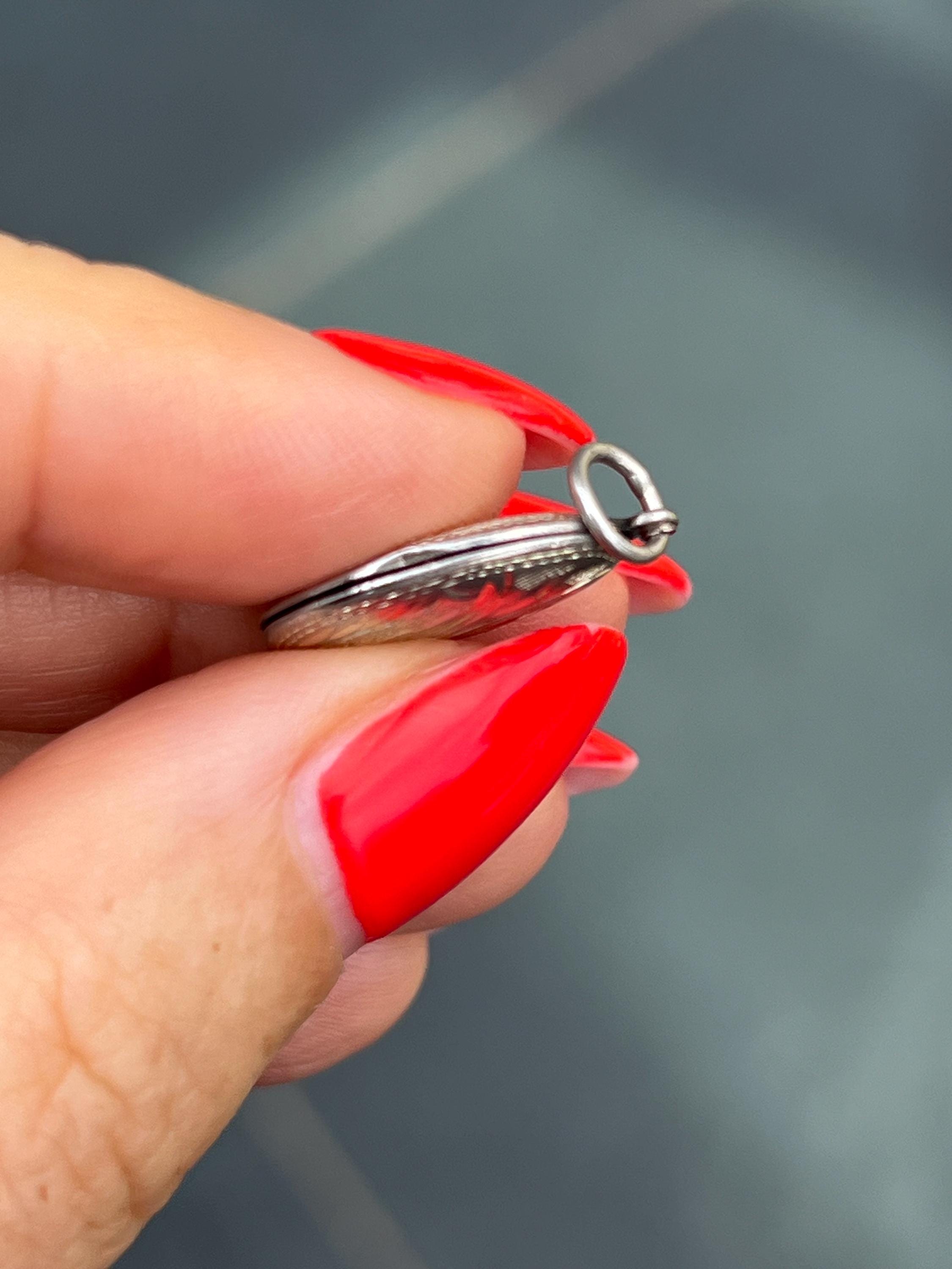 Vintage Silver Small Oval Locket Charm - Etsy