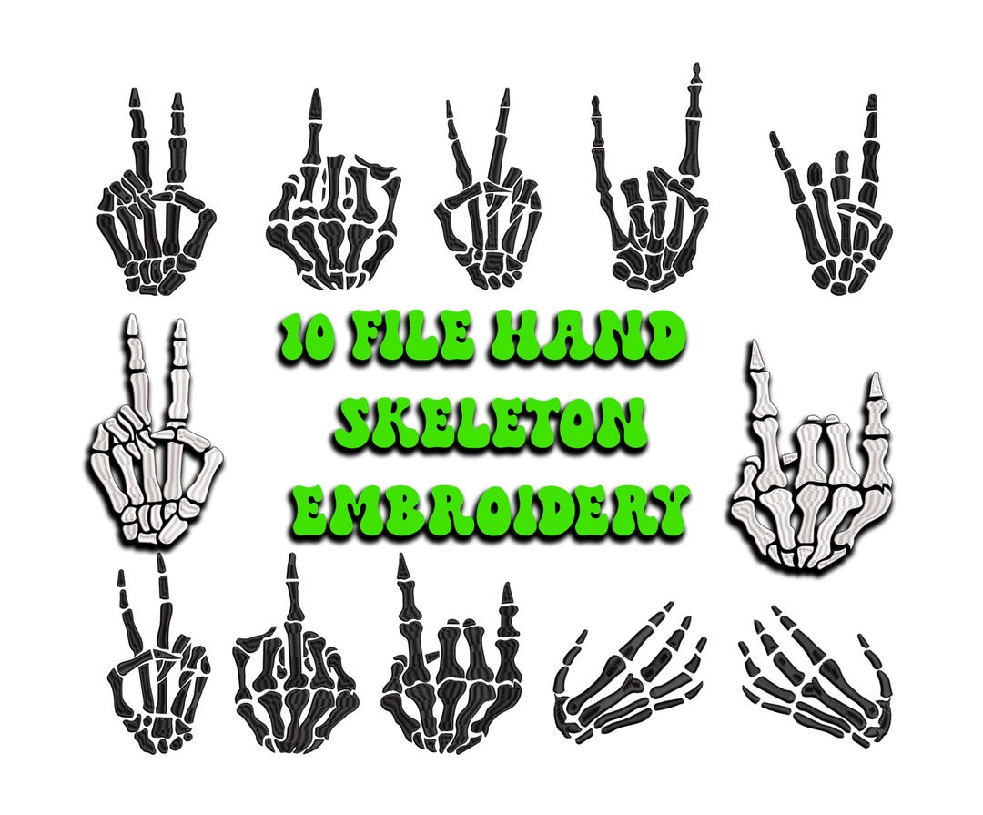 Bundle Skeleton Hands Swear Embroidery Design, Skeleton Pinky Promise ...
