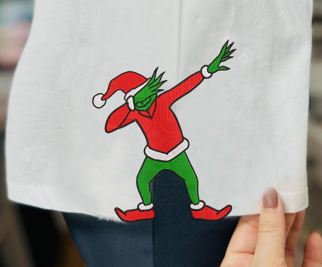 Christmas Grinch Dabbing Embroidery Design, 5 Sizes (digital Download ...