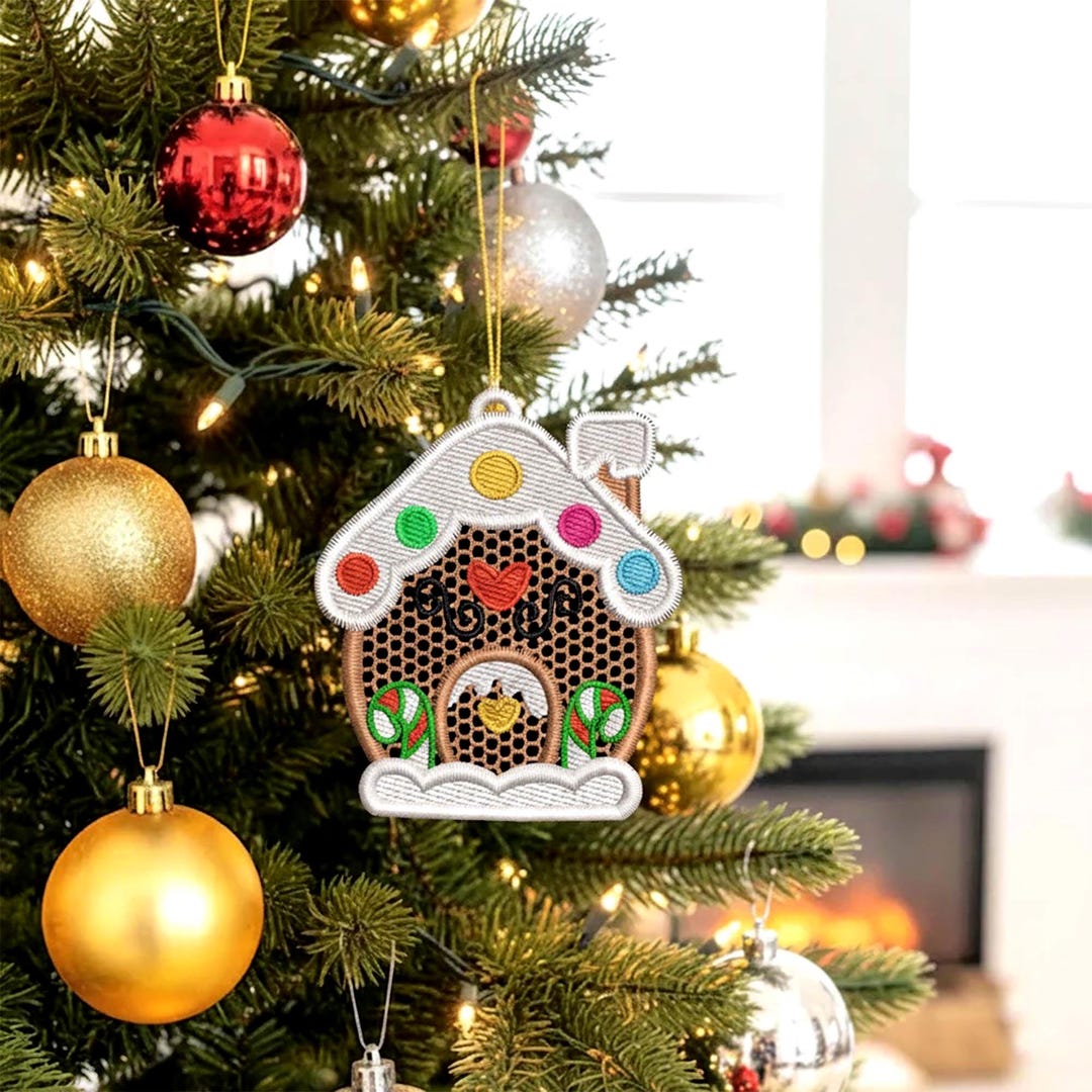 FSL Christmas House Ornament Embroidery: Machine Embroidery Designs, 3 ...
