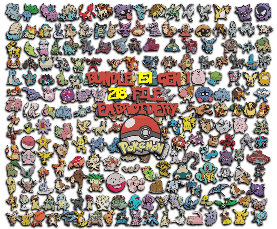 Pokemon Embroidery Design Bundle, Pikachu, Machine Embroidery File ...