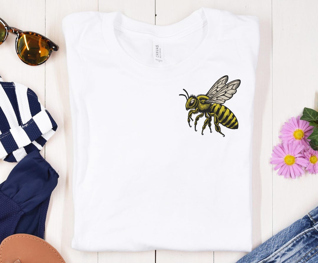 Bee Embroidery, File Png, Bee Embroidery Design, 5 Size Embroidery, Dxf ...