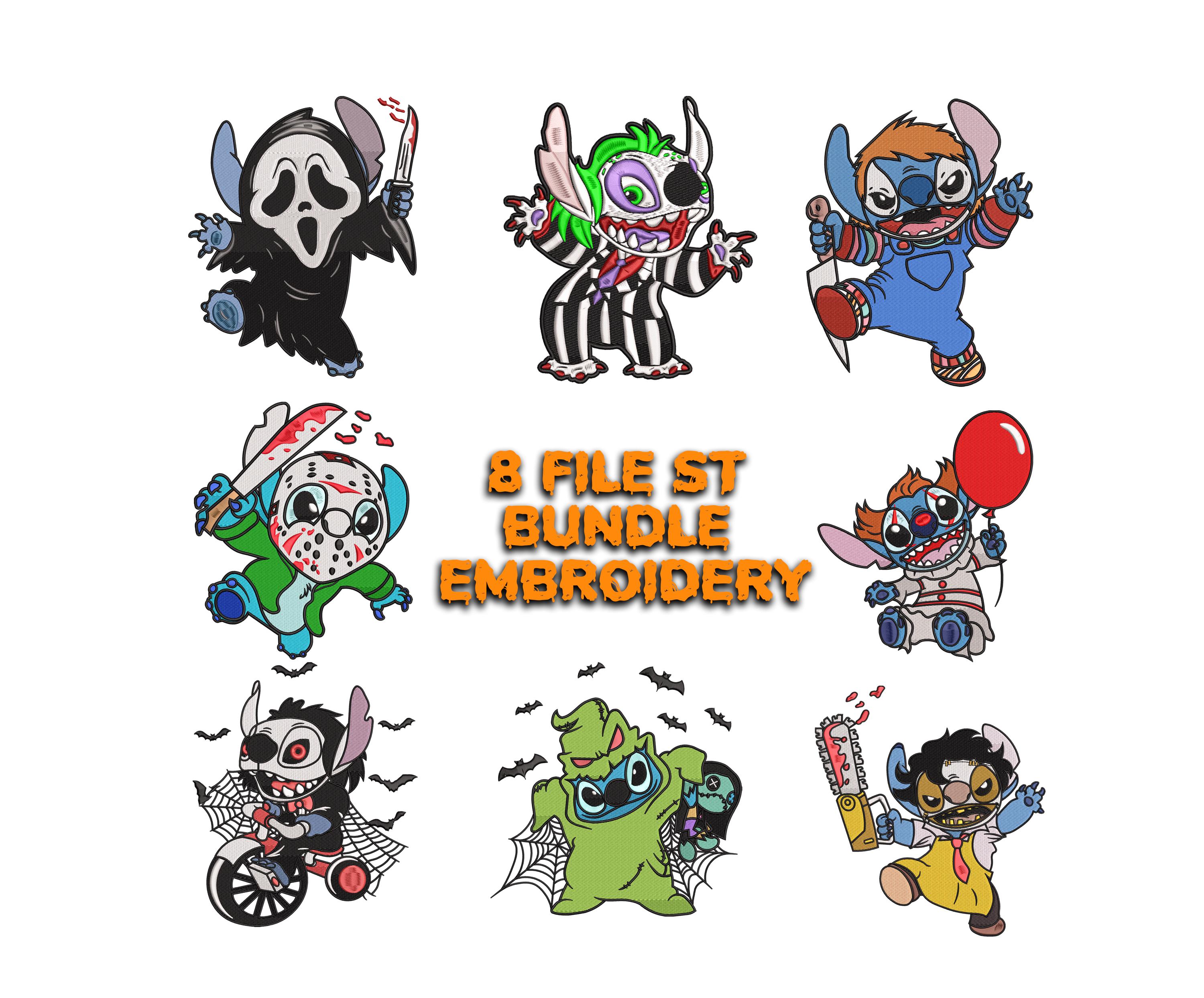 Halloween Stitch Embroidery Design Bundle, Horror Movie Characters ...