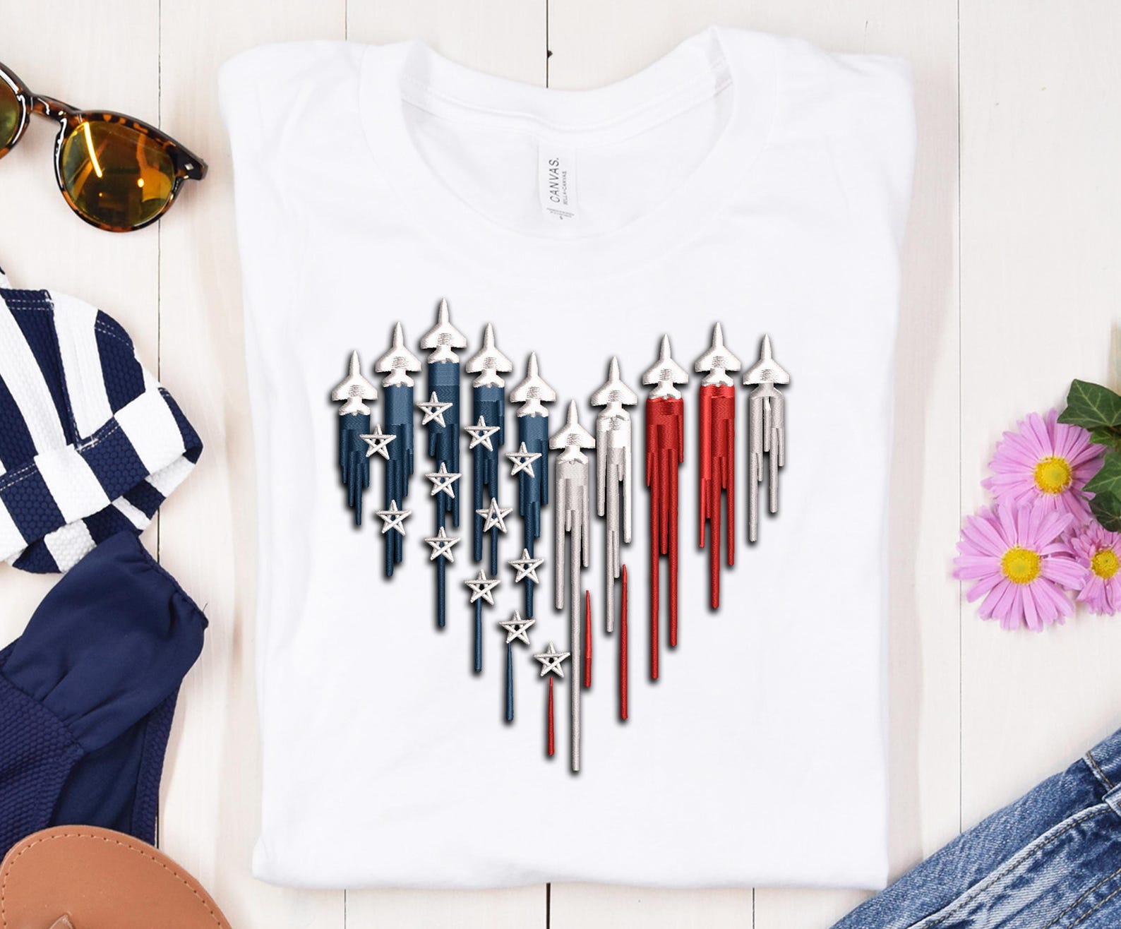 American Flag Fighter Jet Heart Embroidery Design (digital Download) - Etsy