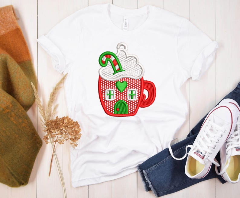 FSL Christmas Cup House Ornament Embroidery: Machine Embroidery Design ...