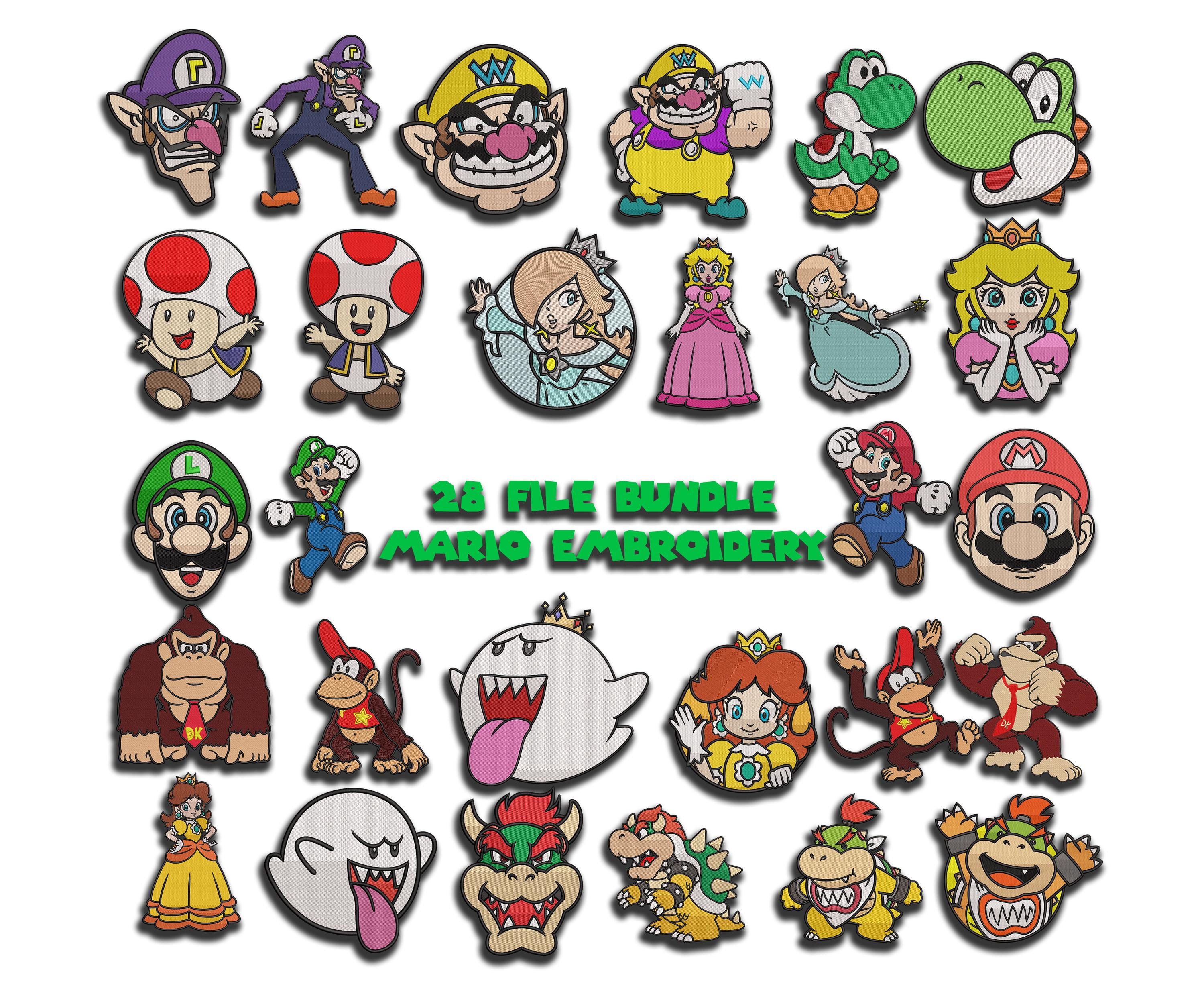 Super Mario Embroidery Design Bundle, Luigi, Yoshi (6 Sizes) (digital ...