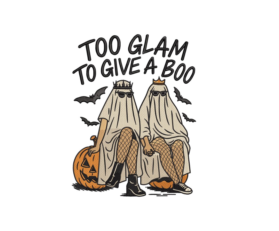 Glam Ghost Embroidery Design, Spooky Season, 6 Sizes (instant Download ...