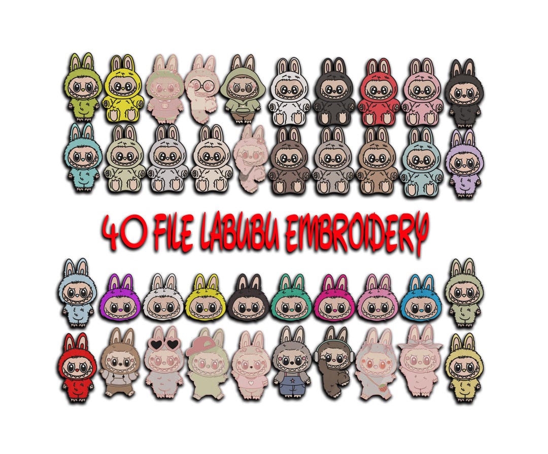 Diseño de bordado Labubu Bundle, Diseño de bordado, Bordado de moda ...