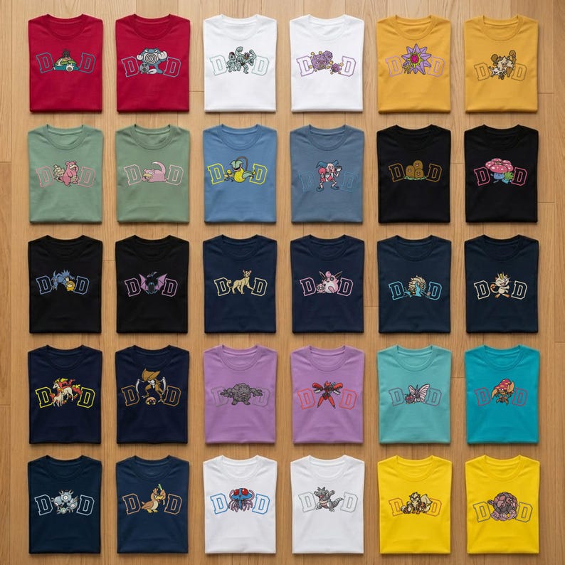 Bundle 90 File Pokemon Dad Embroidery Design, Cartoon Machine Files, 8 ...