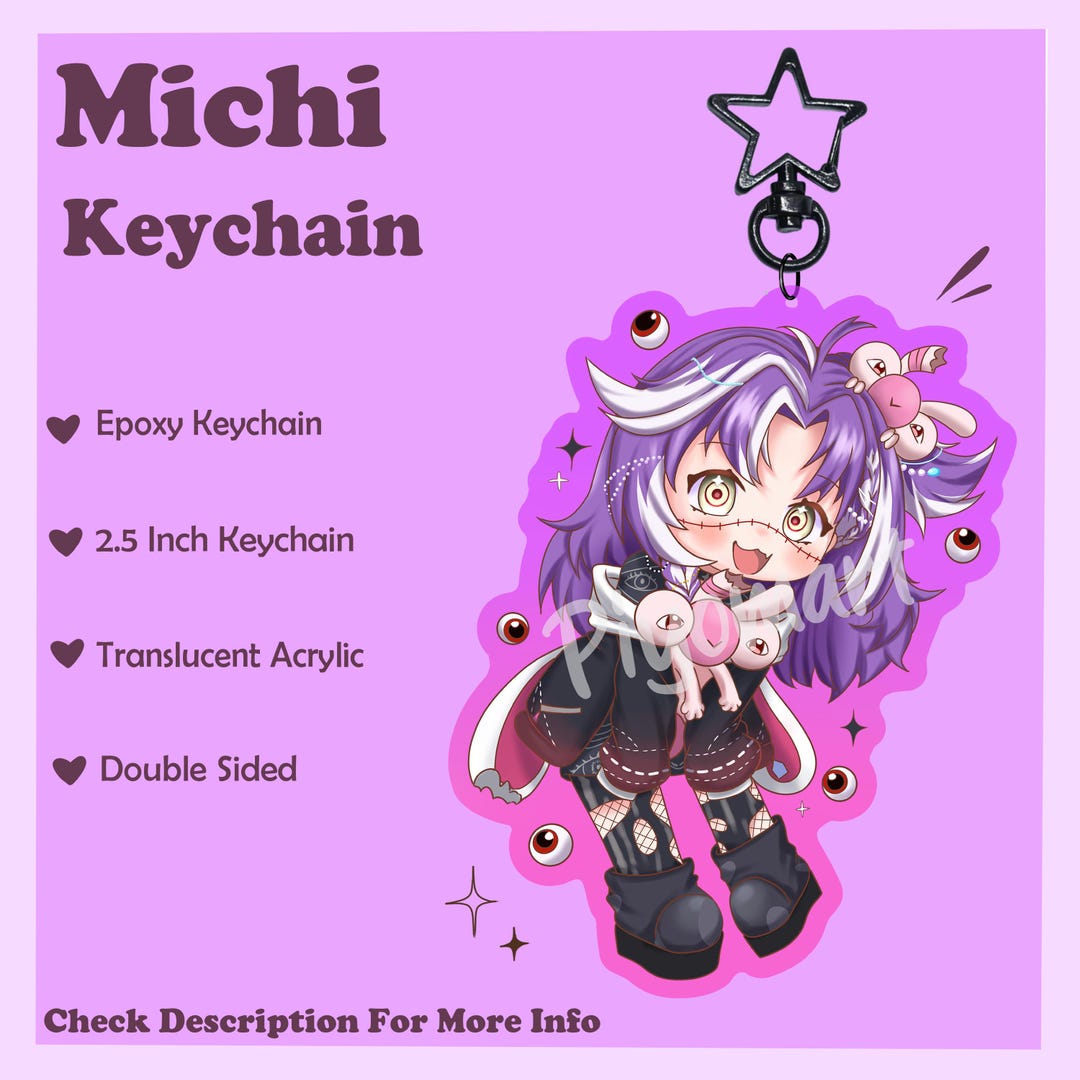Vshojo Michi Mochievee Epoxy Keychain - Etsy