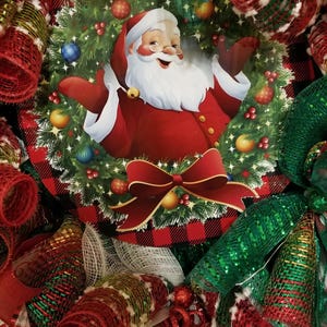 Colorful and Bright Santa Clause Wreath With Lights - Etsy