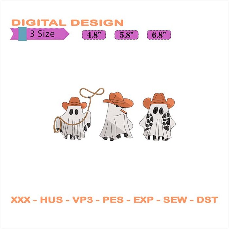 Cowboy Ghostface Machine Embroidery Digital Design Horror Movie ...