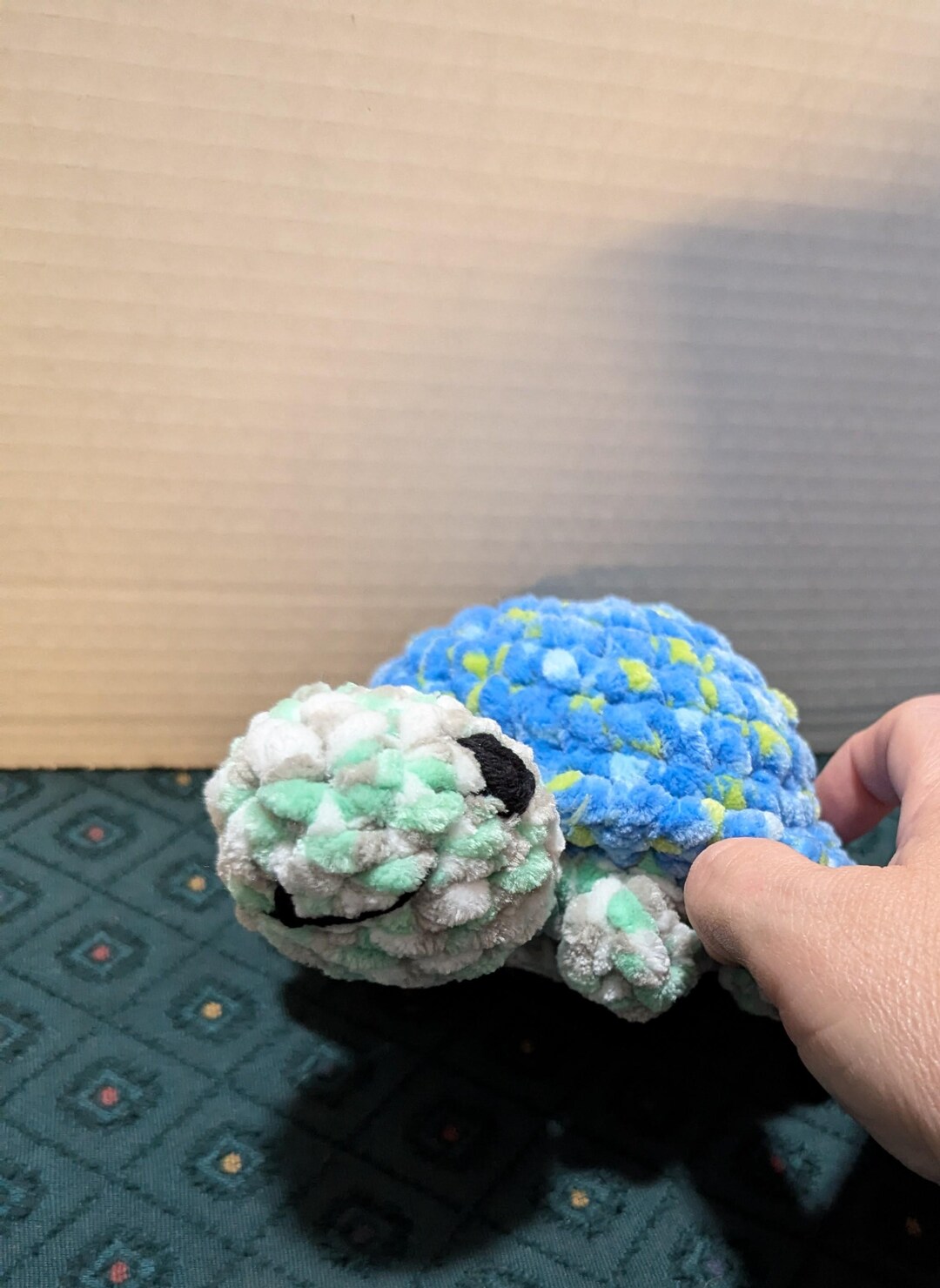 Handmade, Crocheted, Plush Toy, Land Turtle, Stuffed Animal, Child's ...