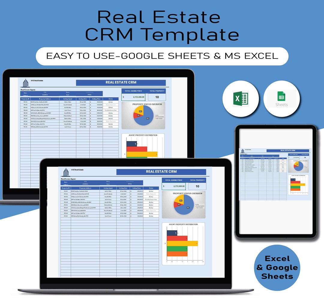 Real Estate CRM Template, Realtor Client Tracker, Realtor Client Sheet ...
