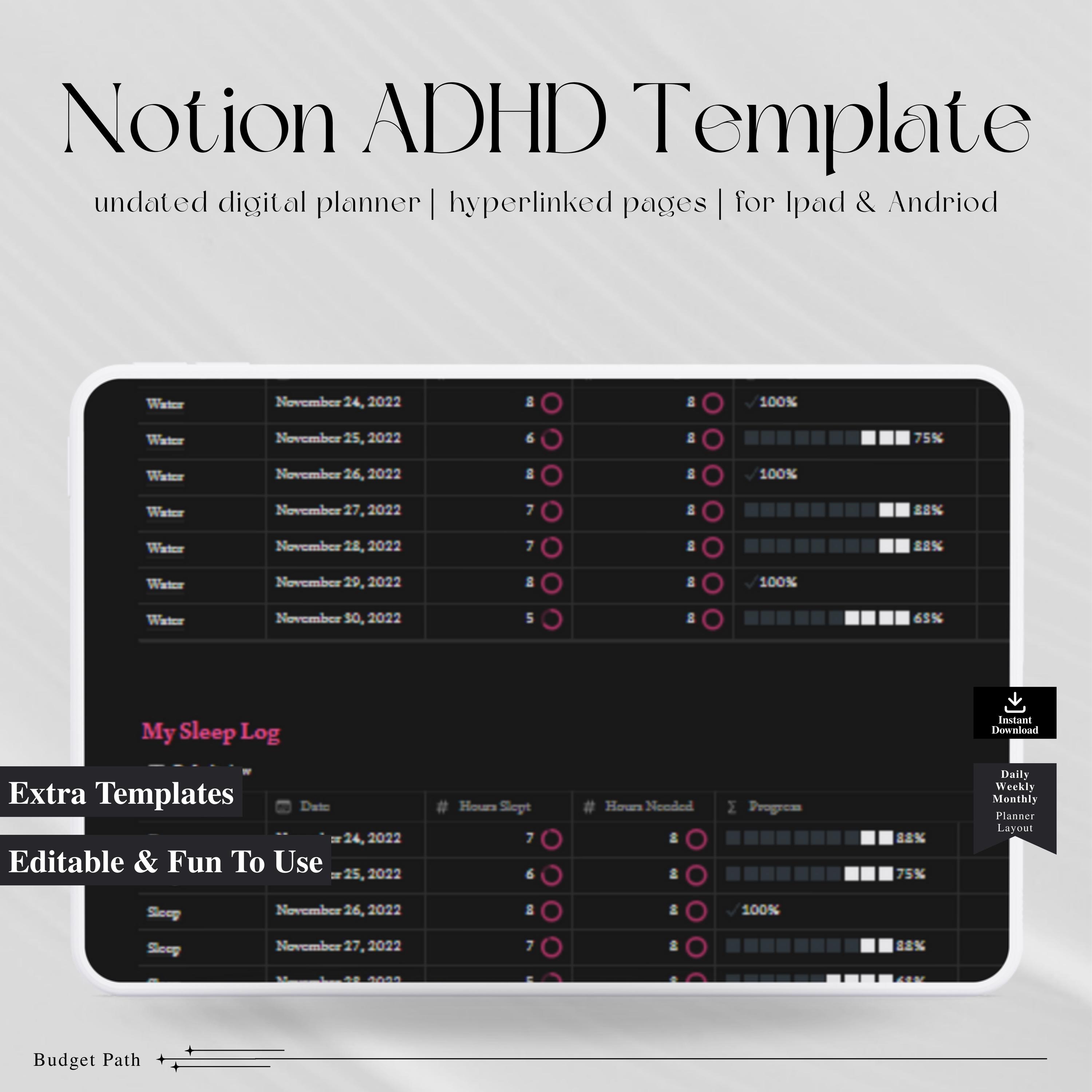 Notion ADHD Life Planner, ADHD Everyday Planner, Digital Life Planner ...