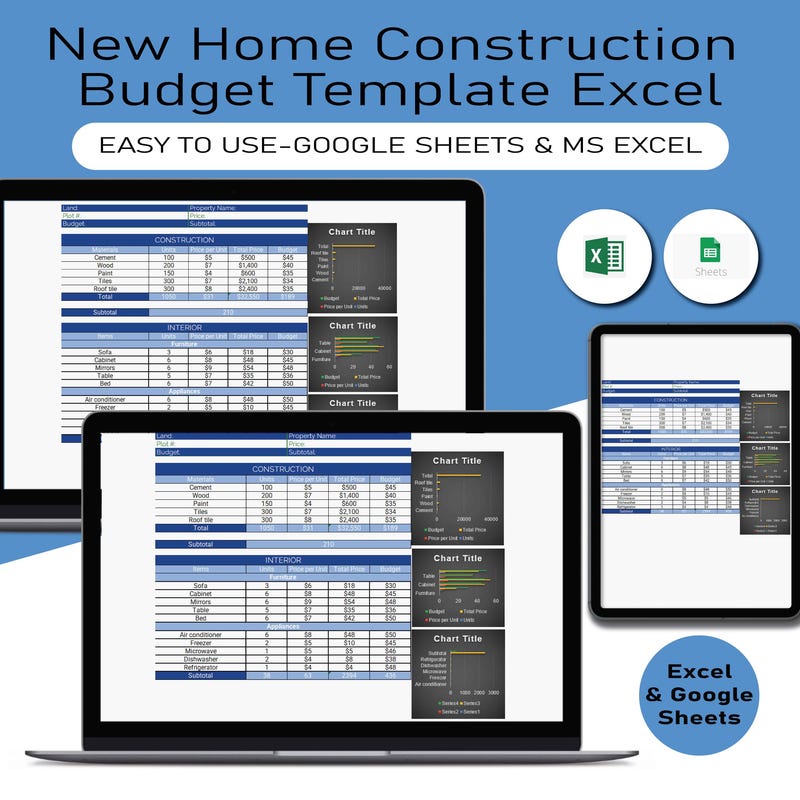 Excel Home Construction Template - Etsy