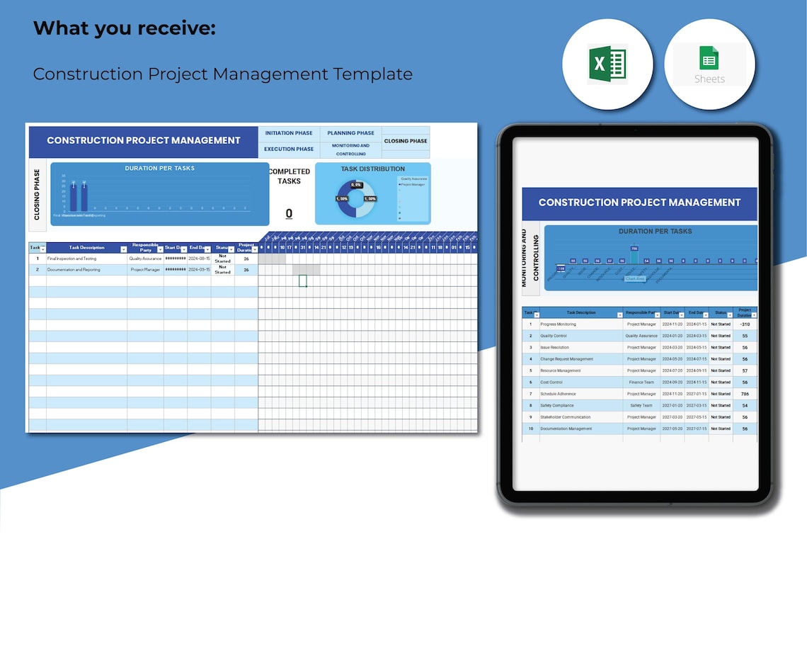 Construction Budget Spreadsheet, Execution Phase, Construction Bid Form ...