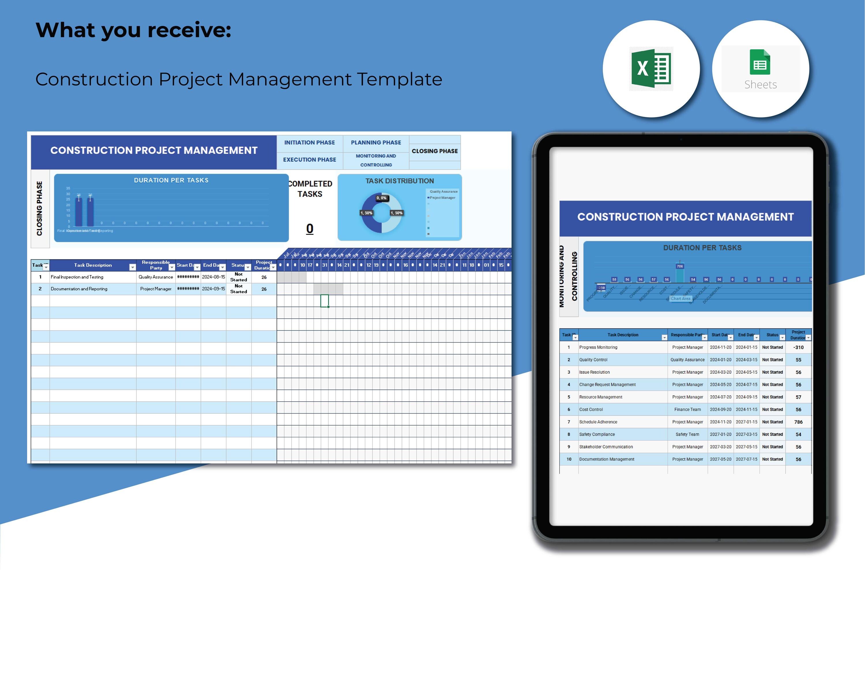 Construction Budget Spreadsheet, Execution Phase, Construction Bid Form ...