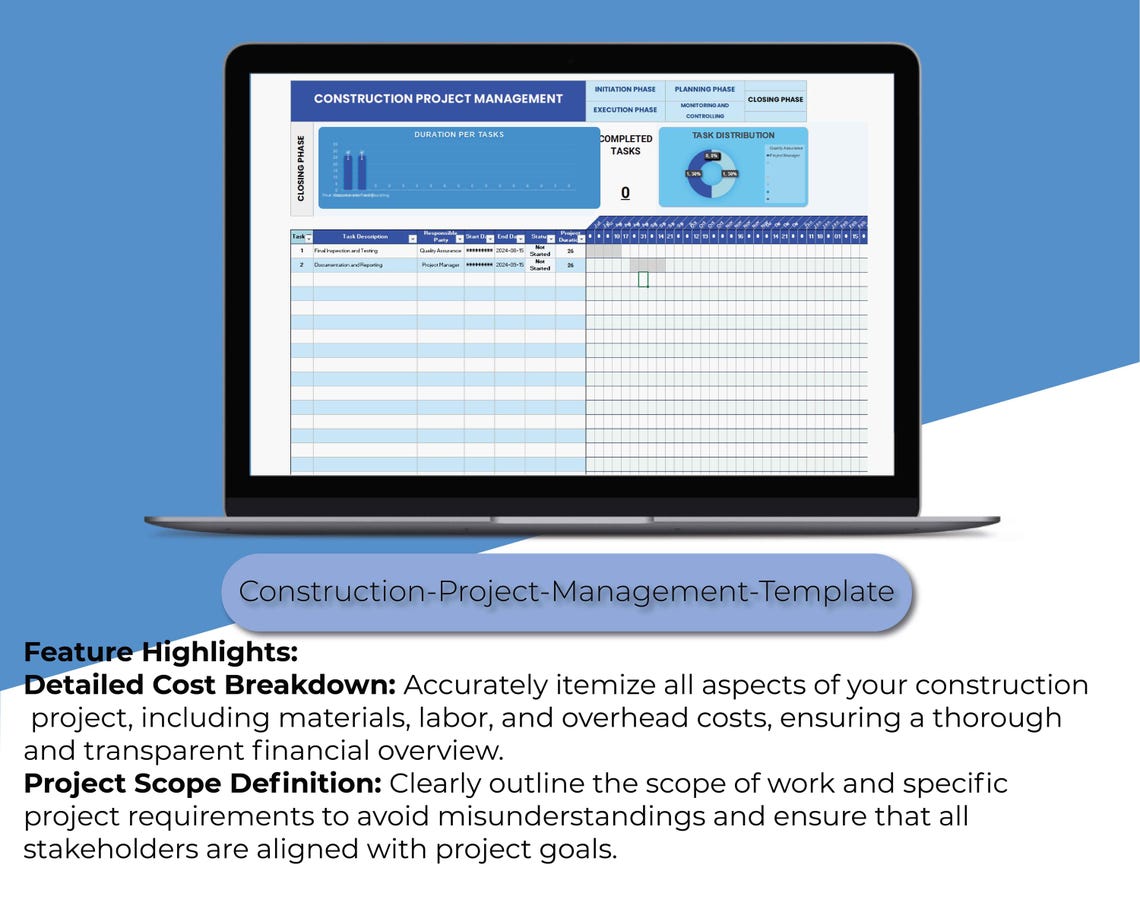 Construction Budget Spreadsheet, Execution Phase, Construction Bid Form ...