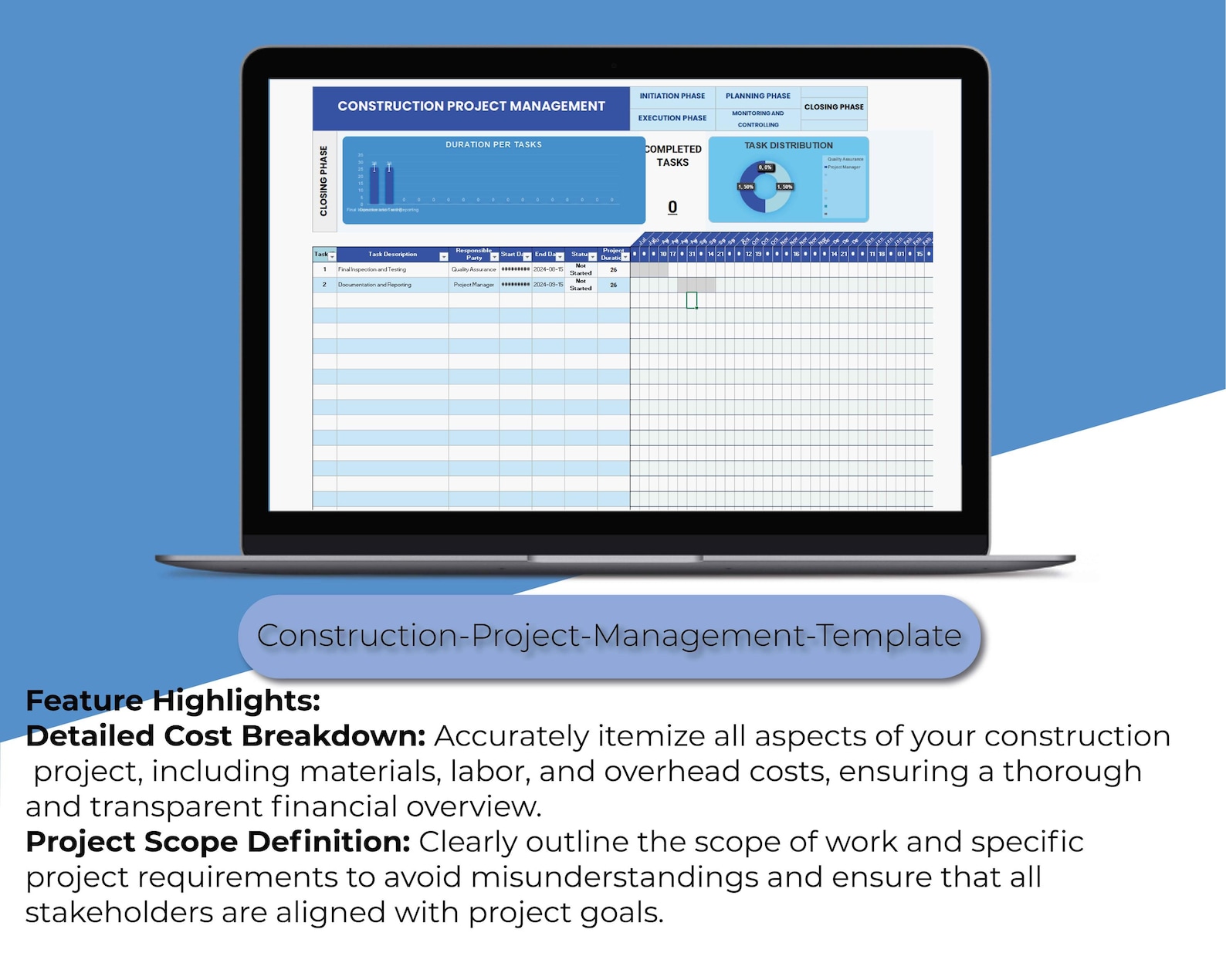 Construction Budget Spreadsheet, Execution Phase, Construction Bid Form ...