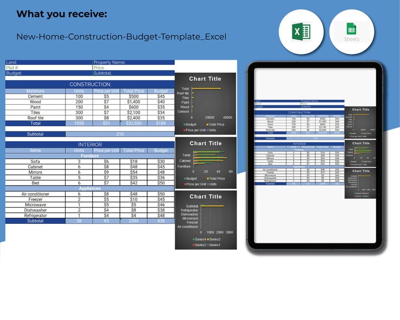 Home Construction Budget Template Excel, Editable Home Construction ...