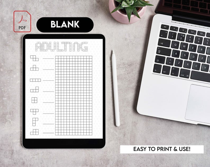 Adulting Tracker, Fun Habit Tracker, PRINTABLE Journal Page, Monthly ...