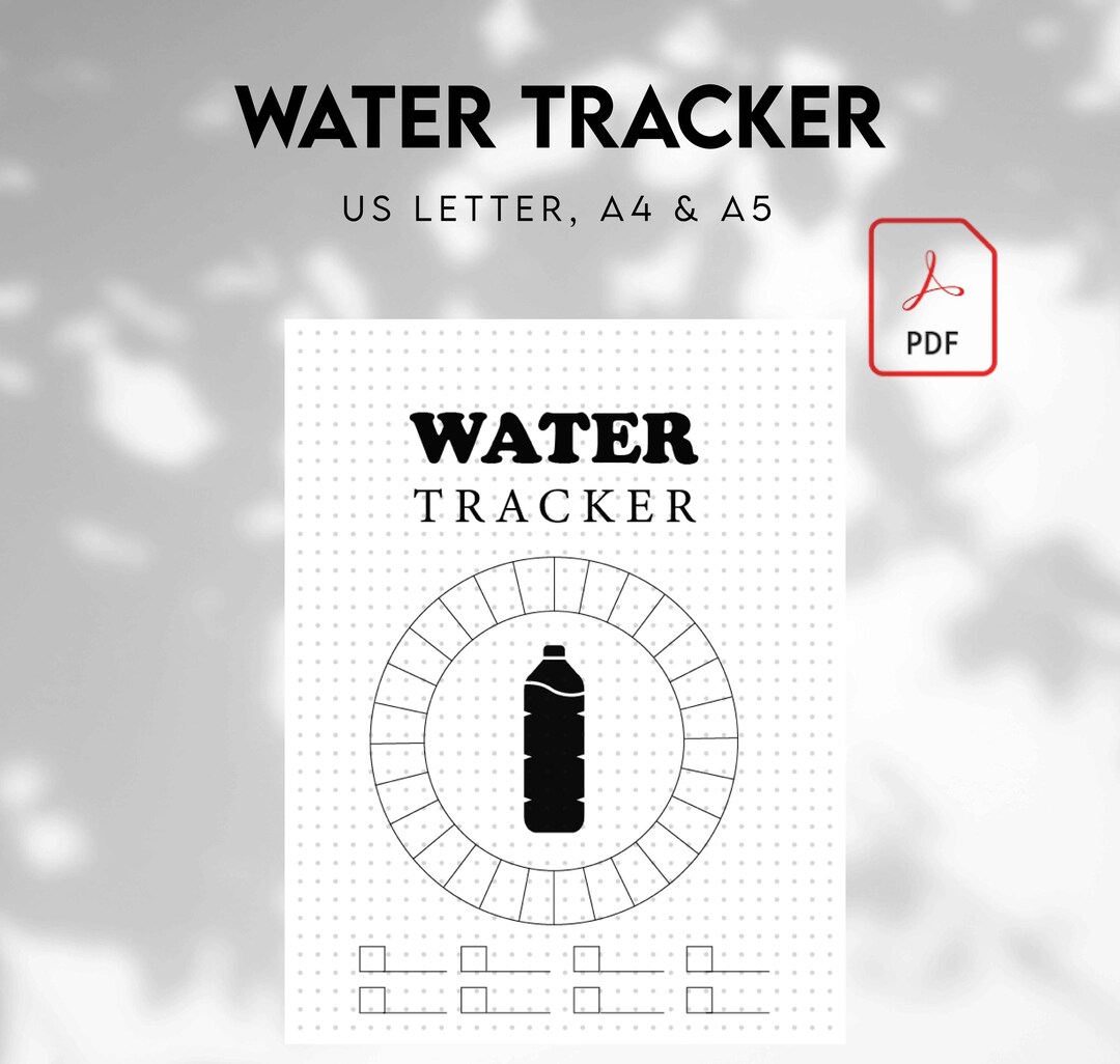 Water Tracker Monthly, PRINTABLE Journal Page, Monthly Tracker, Water ...