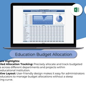 Education Annual Budget Spreadsheet, Google Sheets Template, Financial ...