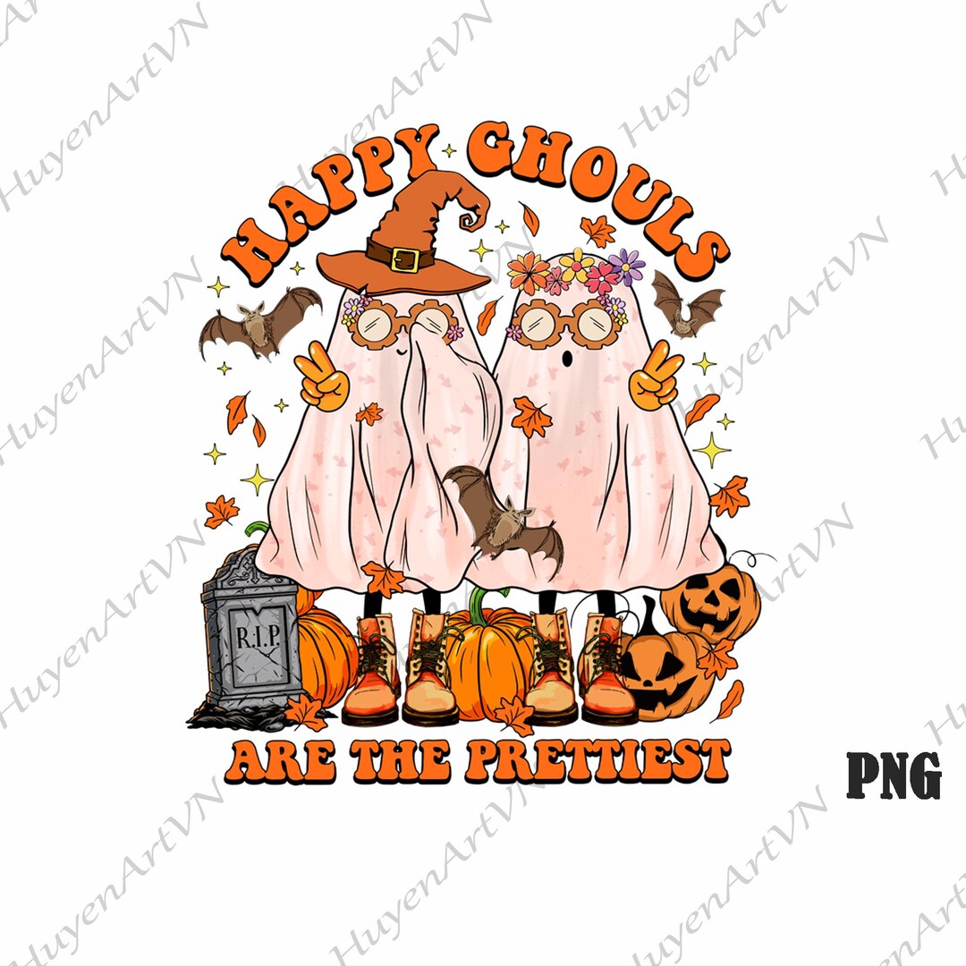Happy Ghouls Are the Prettiest Png, Fall Ghost Png, Spooky Season Png ...
