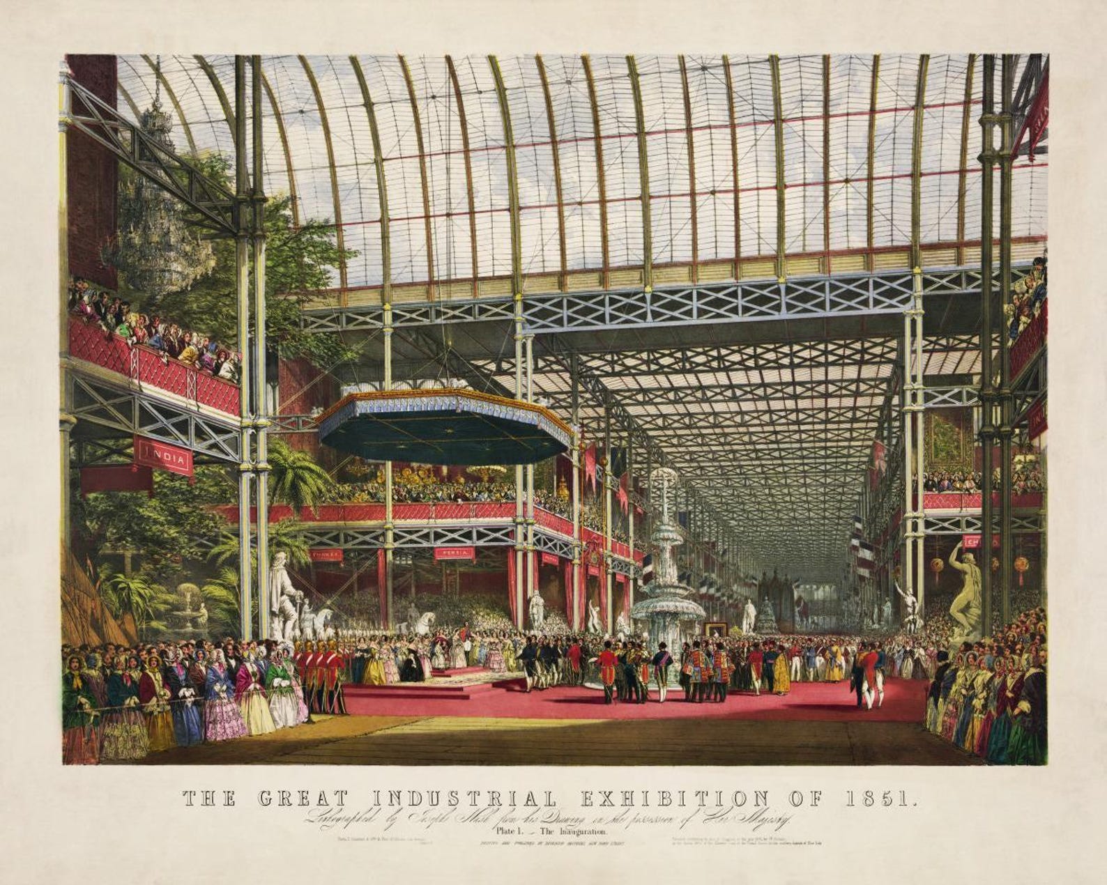 Print: the Great Industrial Exhibition of 1851. Plate 1. the ...