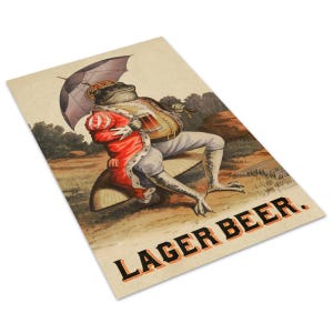 Print: Lager Beer Frog With Beer Mug, 1880 - Etsy