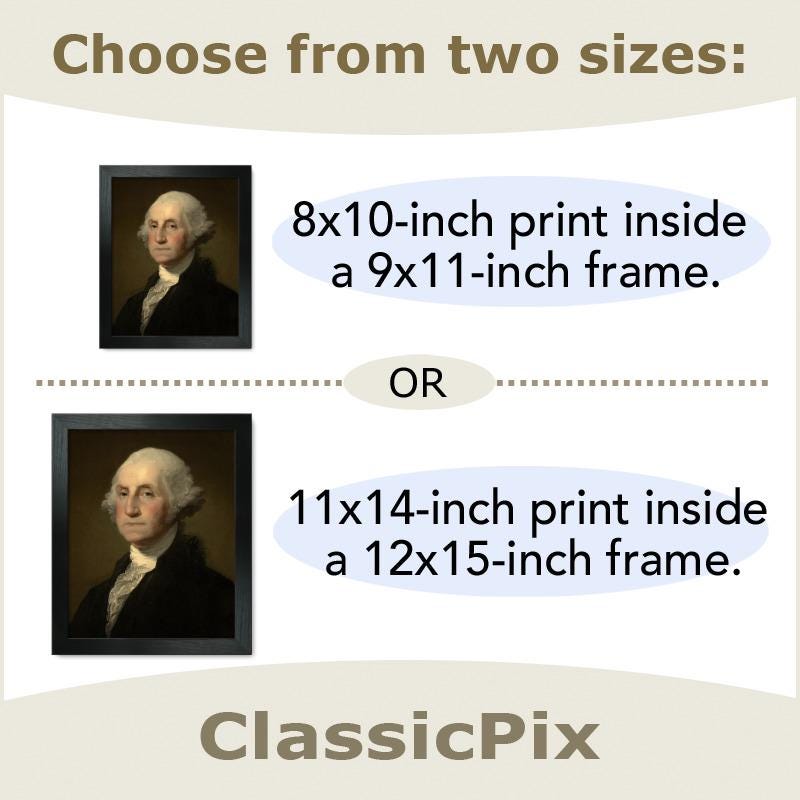 Framed Print: George Washington Portrait by Gilbert Stuart - Etsy