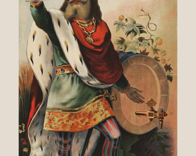 Vintage King Gambrinus and St. Salvator Ceramic German Metal Lidded ...