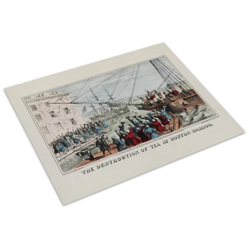 Print: the Destruction of Tea at Boston Harbor, 1846 - Etsy