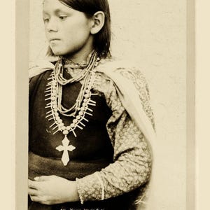 Print: Young Indian Girl, Pueblo of Isleta, New Mexico, 1890 - Etsy