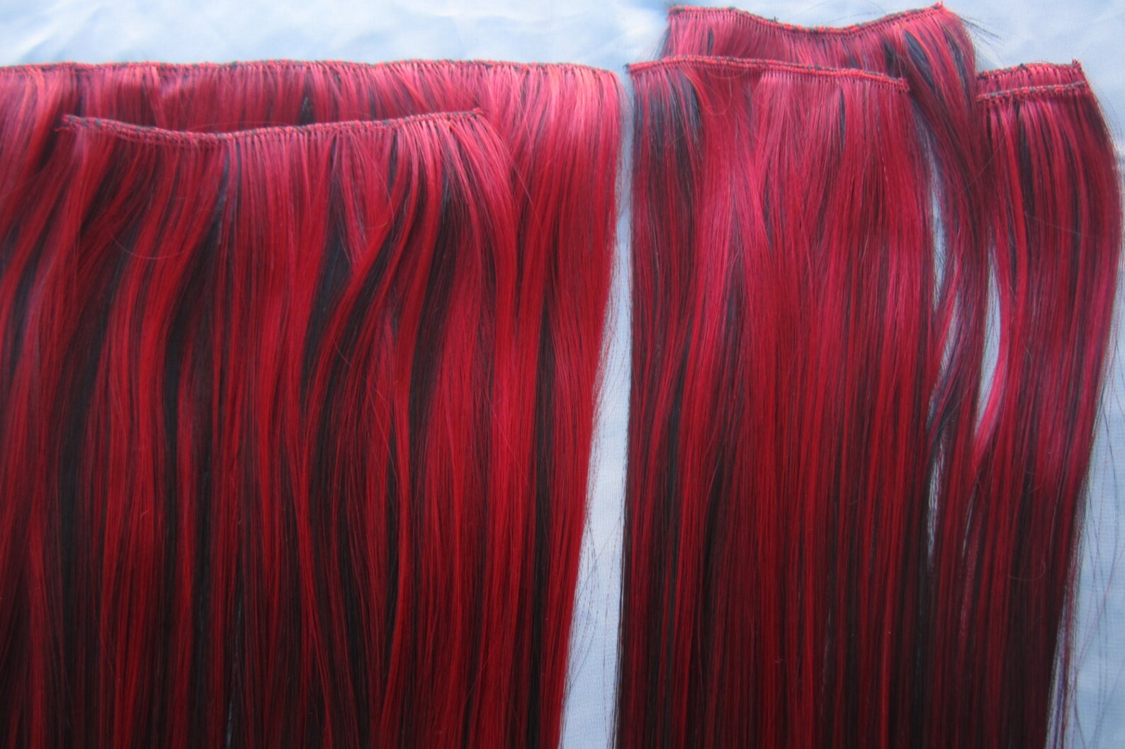 Cherry Red Full Set Clip in Extensions 10 16 Inches - Etsy