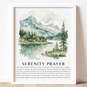 Serenity Prayer Wall Art Printable, Bible Verse Wall Art, Scripture ...