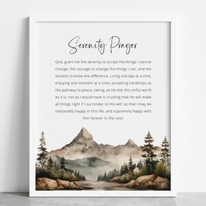 Serenity Prayer Wall Art Printable, Bible Verse Wall Art, Scripture ...