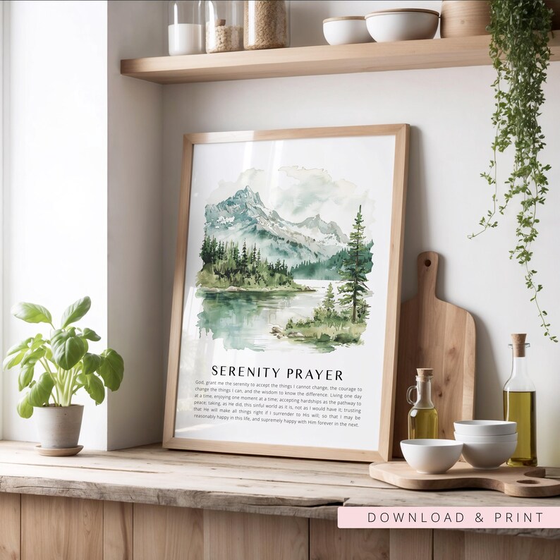 Serenity Prayer Wall Art Printable, Bible Verse Wall Art, Scripture ...