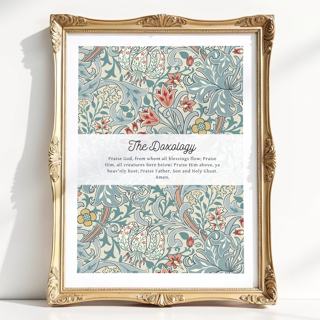 Vintage Style Doxology Christian Wall Art, Praise God From Whom All ...