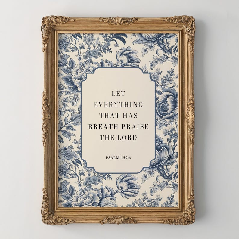 Praise the Lord Vintage Style Christian Wall Art, Psalm 150:6 Scripture ...